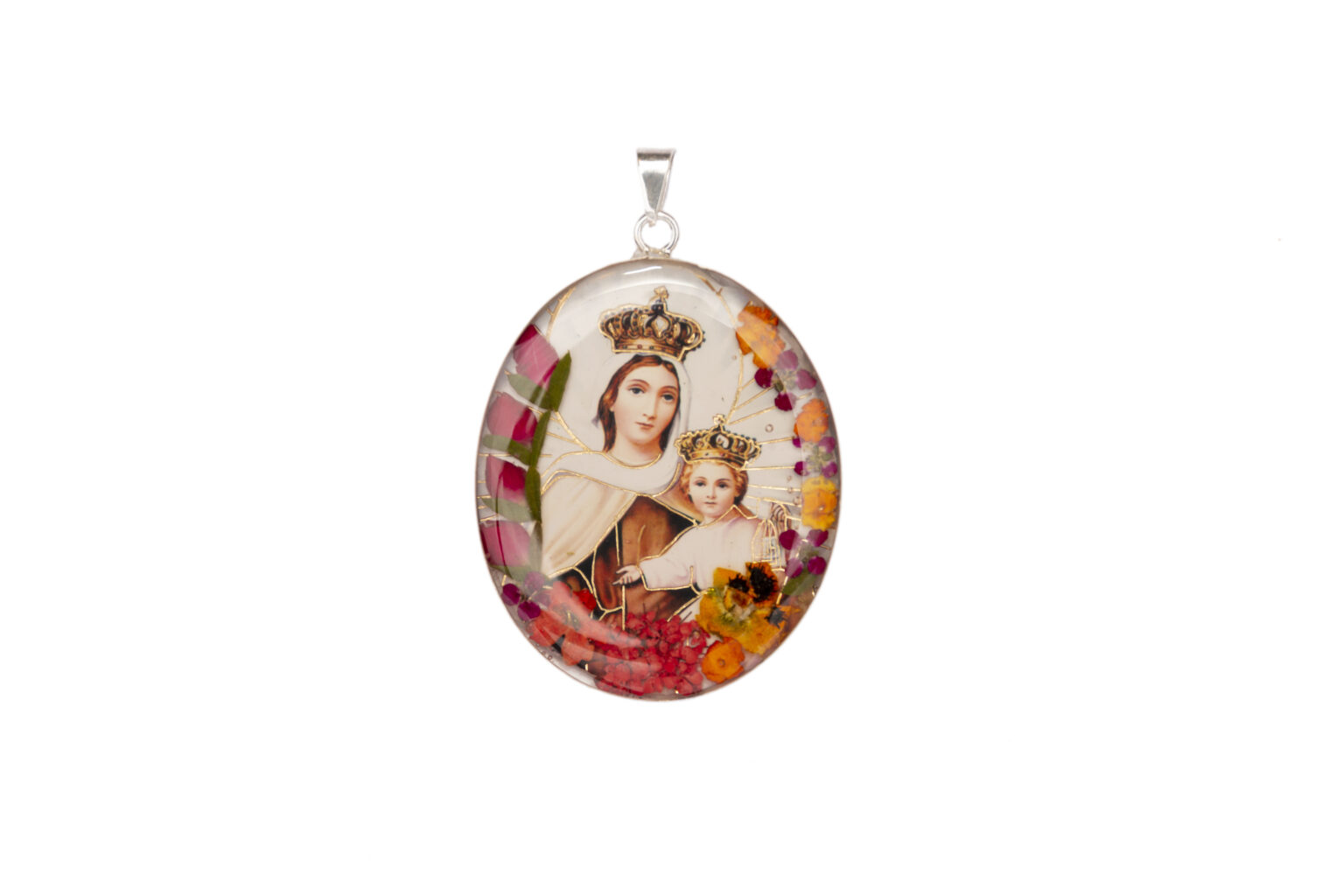Medalla Escapulario Virgen del Carmen/Sagrado Corazon - Fiat Divino